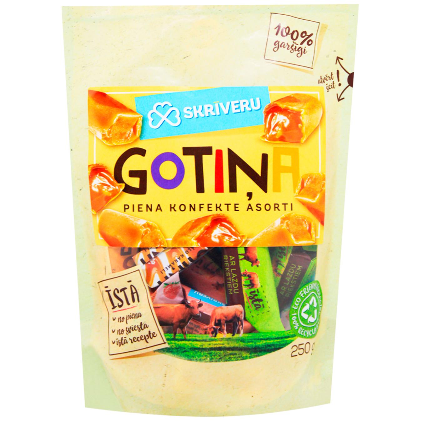 Молочные конфеты ассорти Skriveru gotiņa 250 г купить по лучшей цене в ...